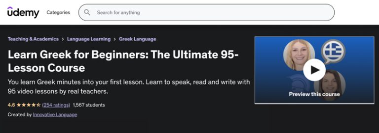 16 Best Greek Courses Online 2024 - Beginners | Courselounge